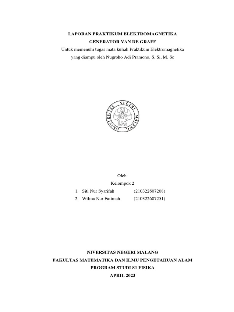 Laporan Praktikum Generator Van de Graff | PDF