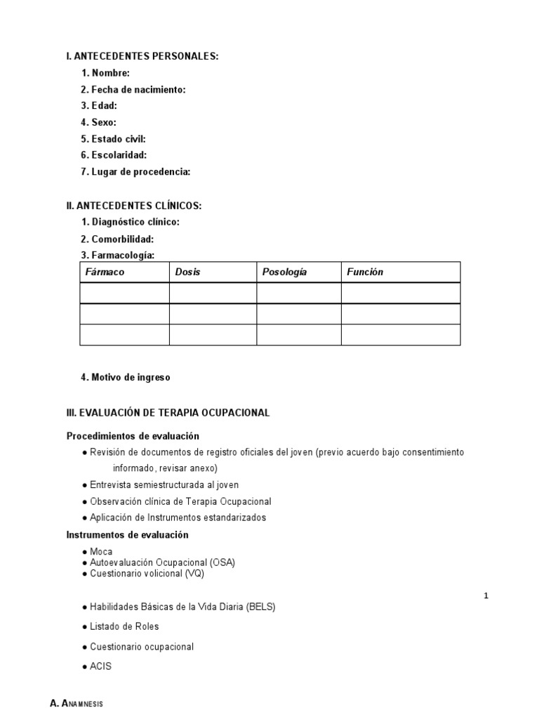 Fármaco Dosis Posología Función: Namnesis | PDF | Ciencia cognitiva