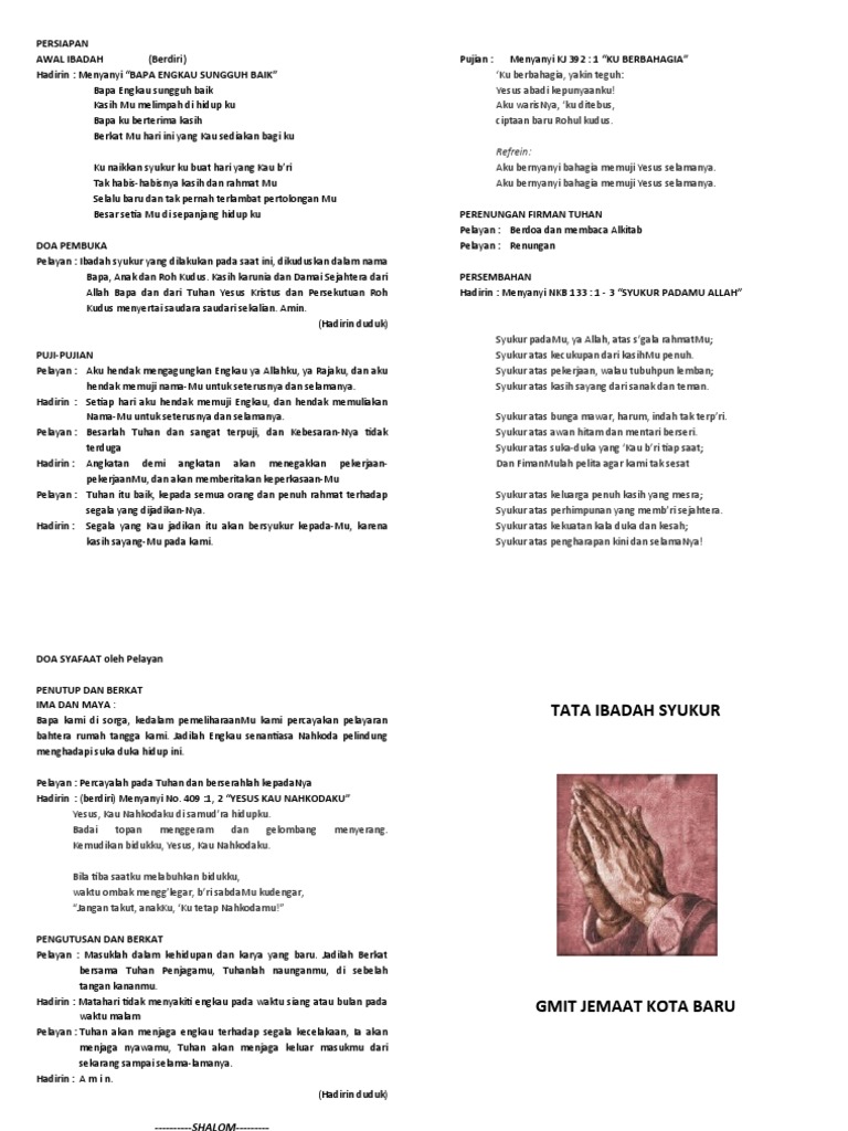 Liturgi Ibadah Syukur 2 | PDF