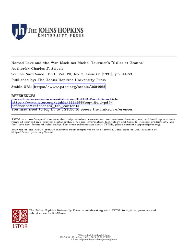 Nomadic Becoming: Michel Tournier's Depiction of Gilles de Rais's ...