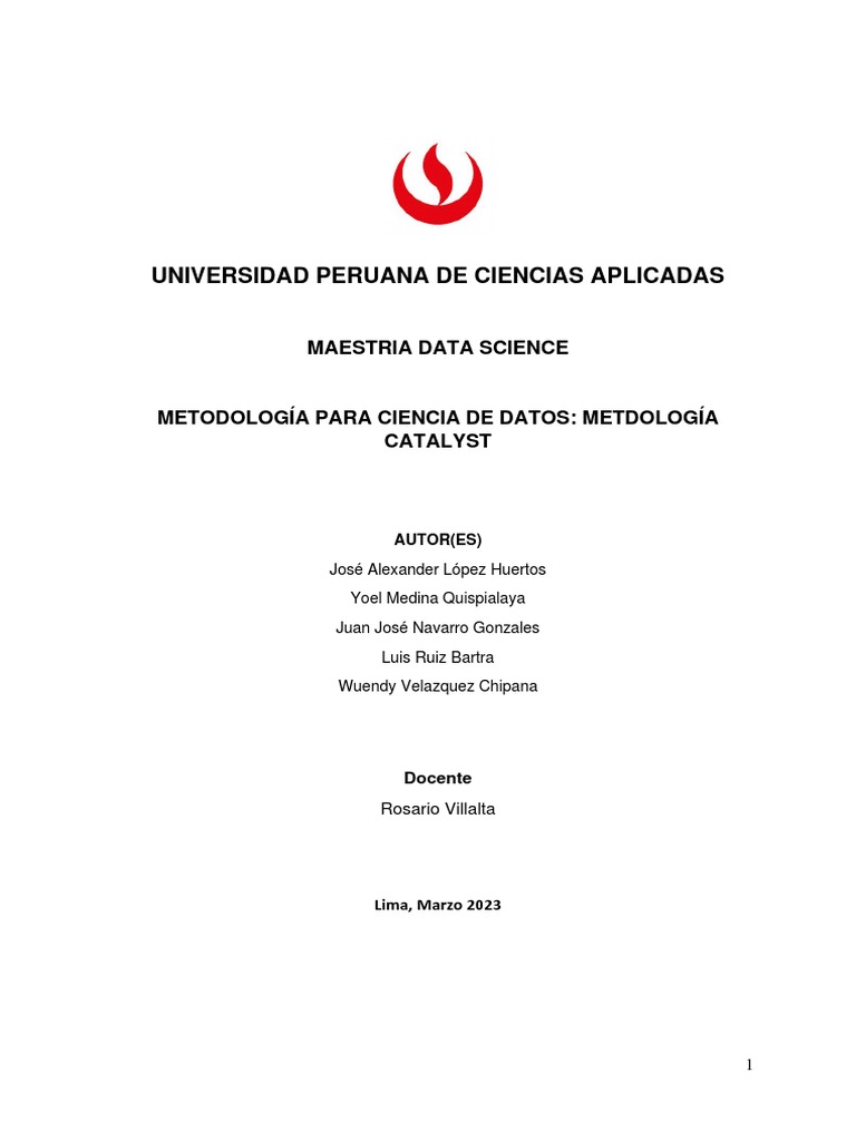 Universidad Peruana de Ciencias Aplicadas: Maestria Data Science | PDF | Computación en la nube ...