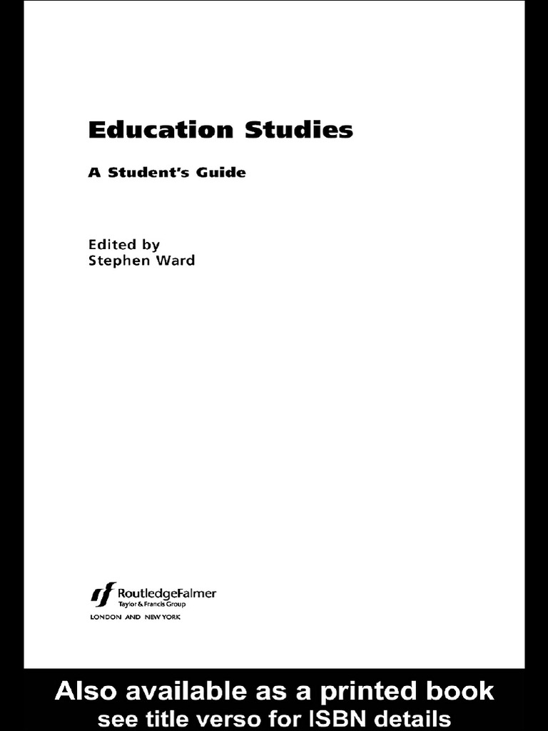 Education Studies A Student's Guid | PDF | Teachers | Curriculum