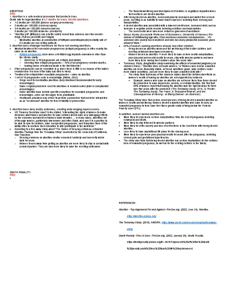 MTLB Debate PRO | PDF | Abortion | Miscarriage