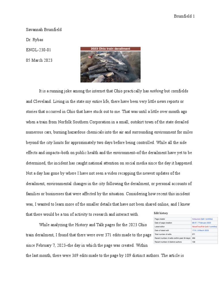 2023 Ohio Train Derailment Wiki-2 | PDF | Wikipedia | Bias