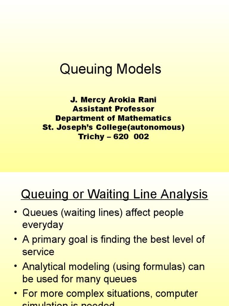 Queuing Models | Download Free PDF | Applied Mathematics | Systems Science