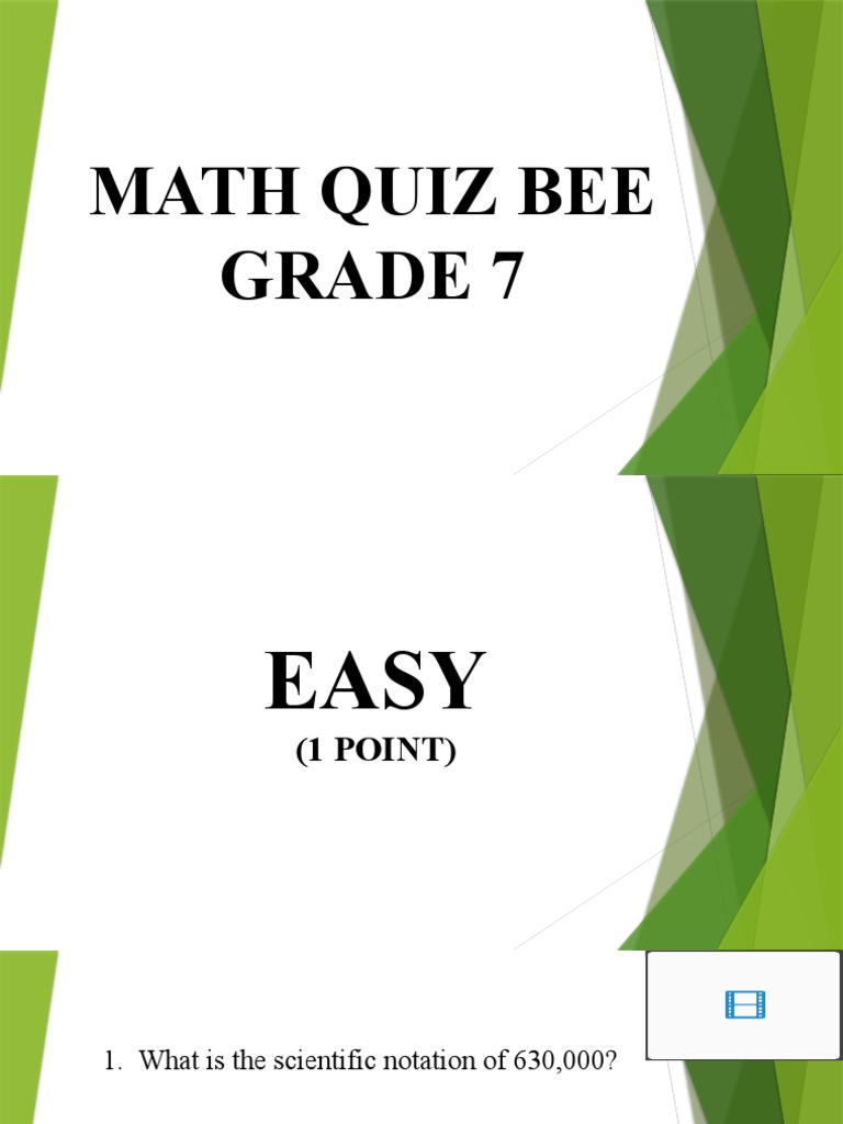 MATH 7 Quiz Bee | PDF