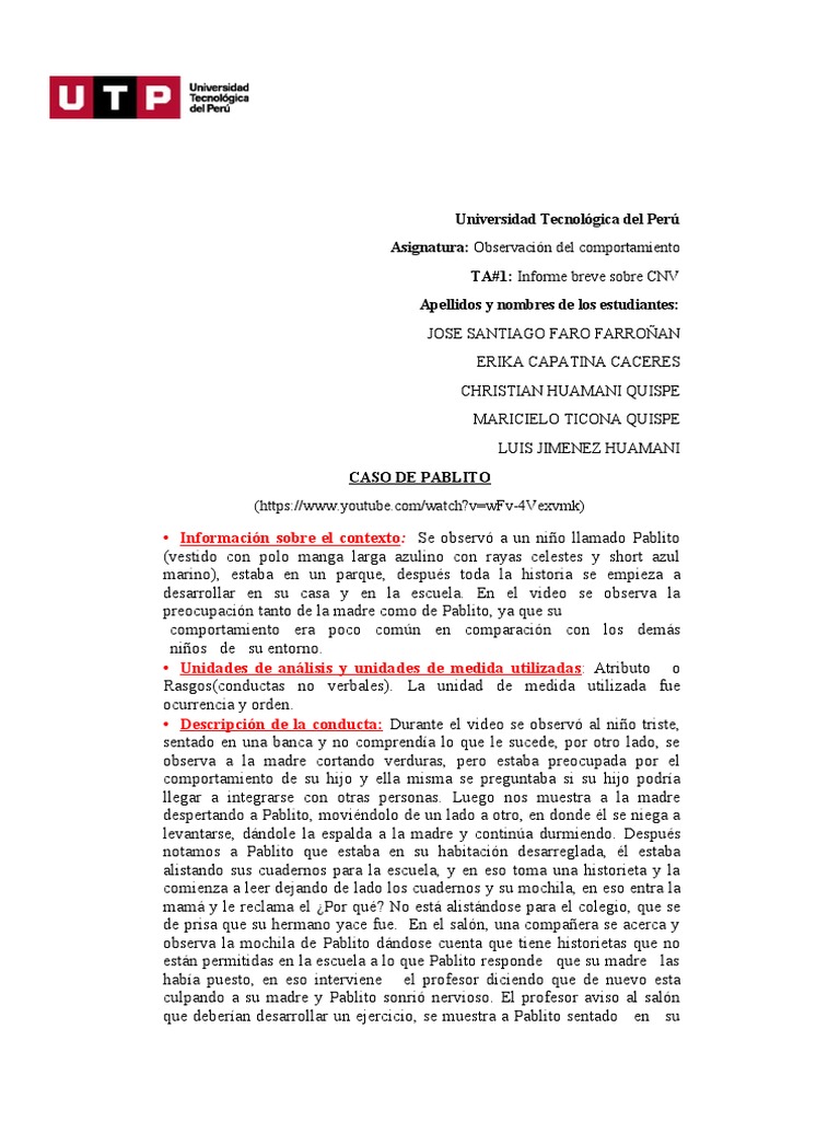 Ta1 Observacion Al Comportamiento Grupo 3 | Descargar gratis PDF ... Ta1 Observacion Al Comportamiento Grupo 3 | Descargar gratis PDF ...