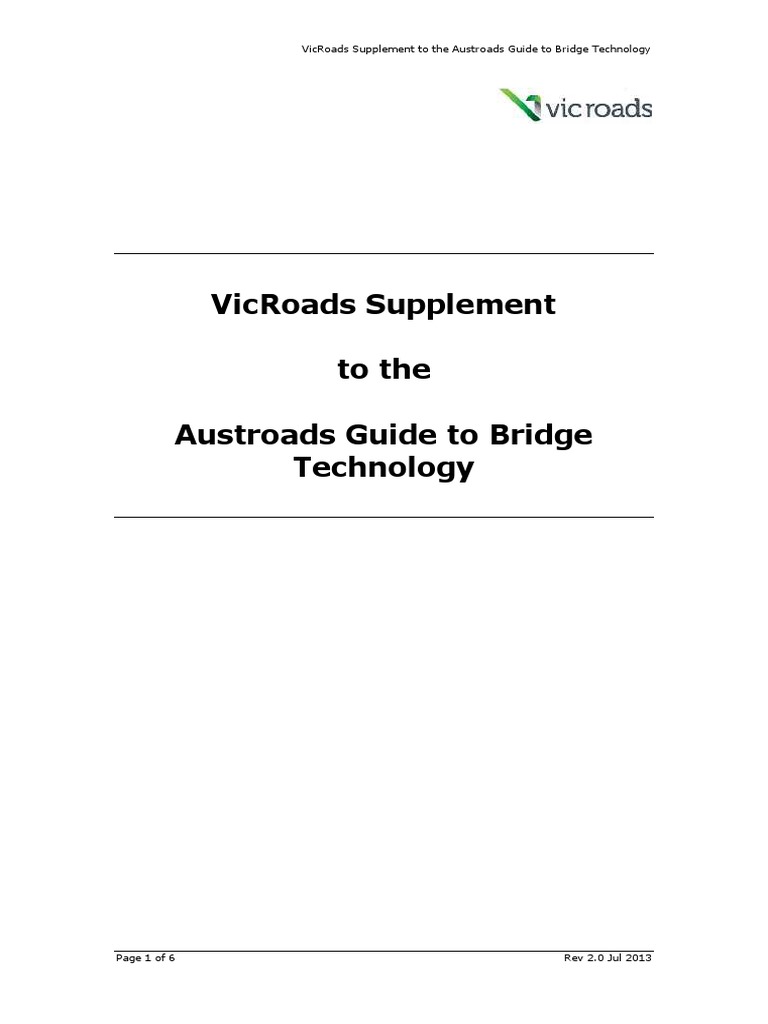 VicRoads Supplement To The Austroads Guide To Bridge Technology | PDF ...