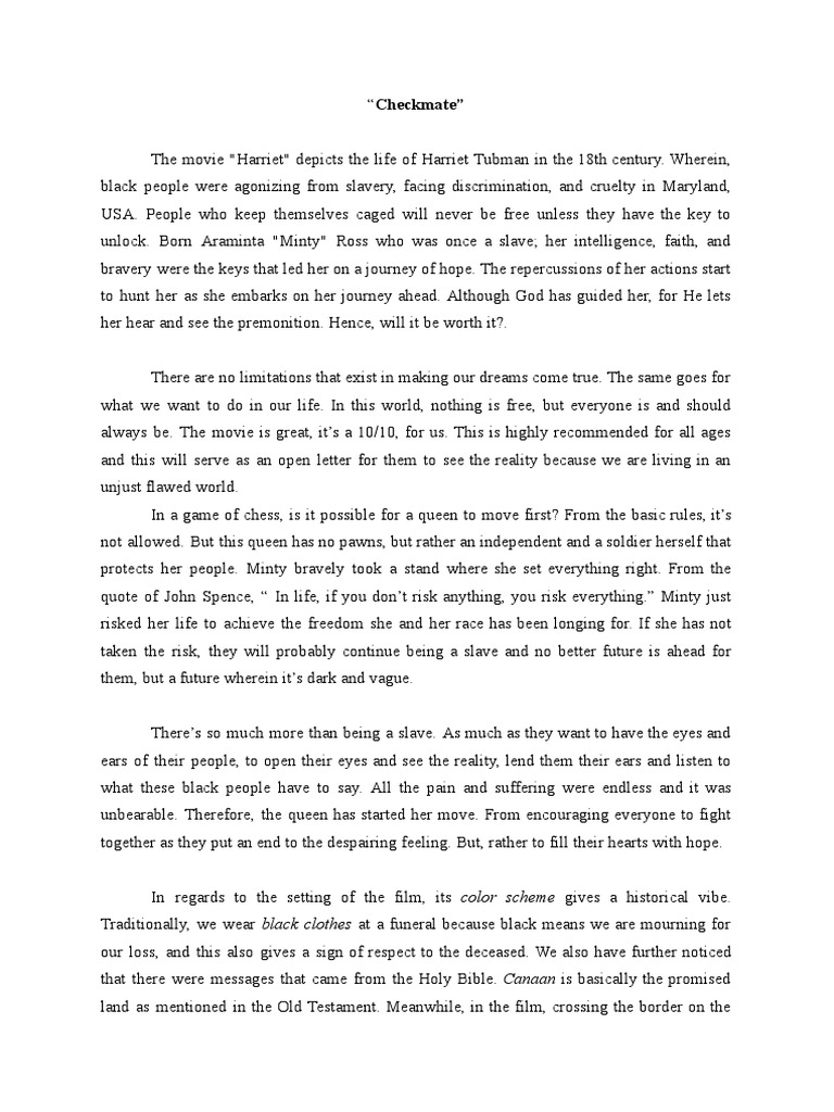 Harriet: Film Analysis | PDF | Racism | Discrimination & Race Relations