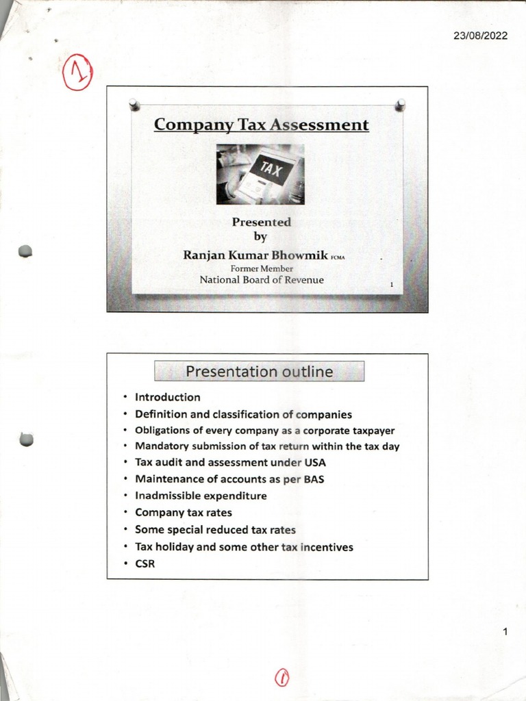 Company Tax Assessment | PDF