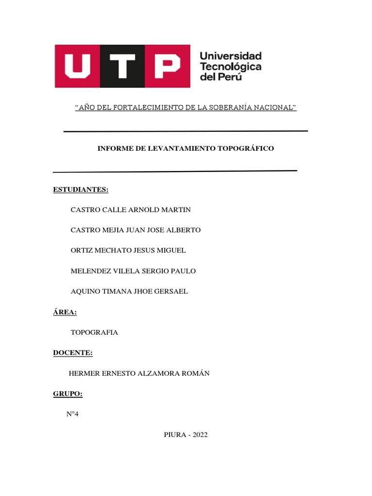 Informe de Levantamiento Topográfico - Laboratorio | PDF