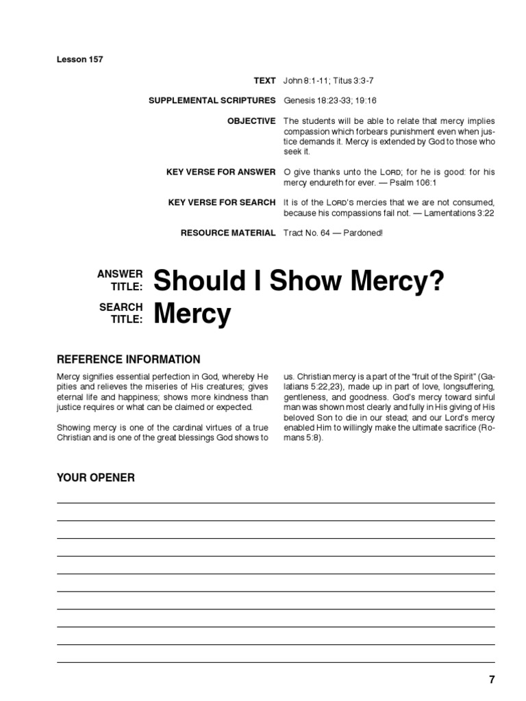 Should I Show Mercy? Understanding Divine Mercy | PDF | Elijah | Mercy