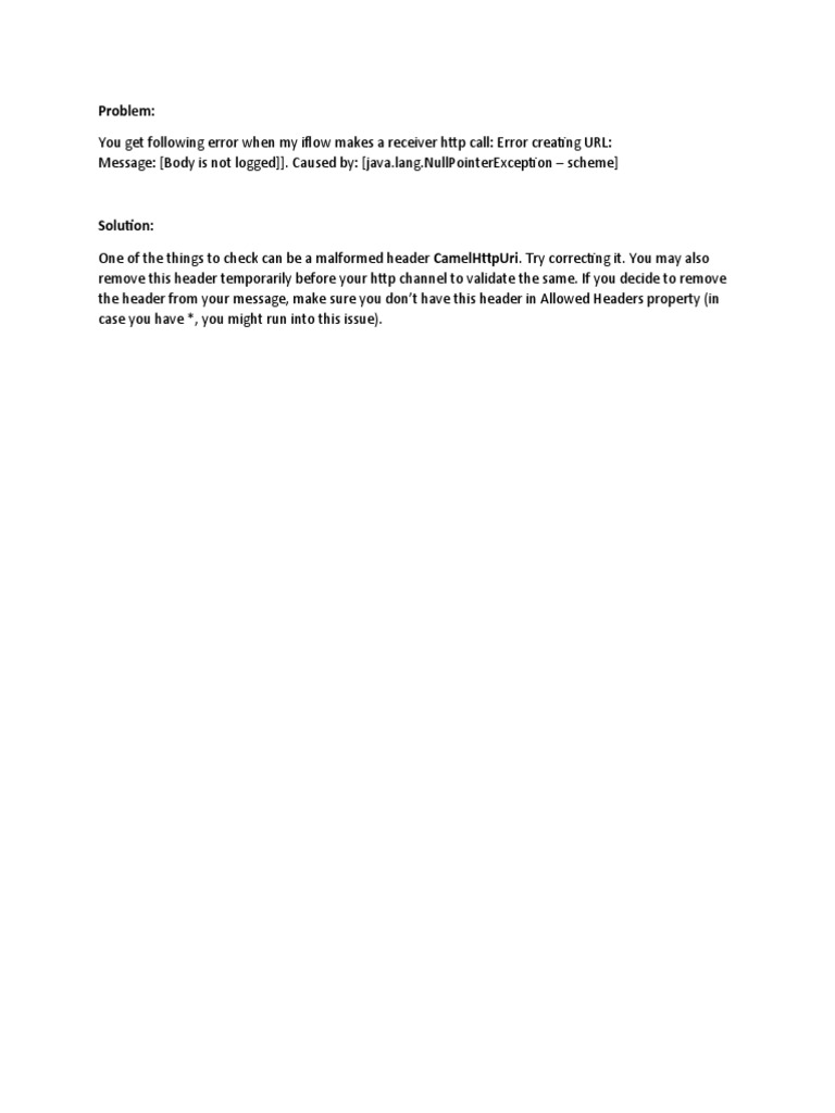 Fix NullPointerException in Iflow HTTP Call | PDF