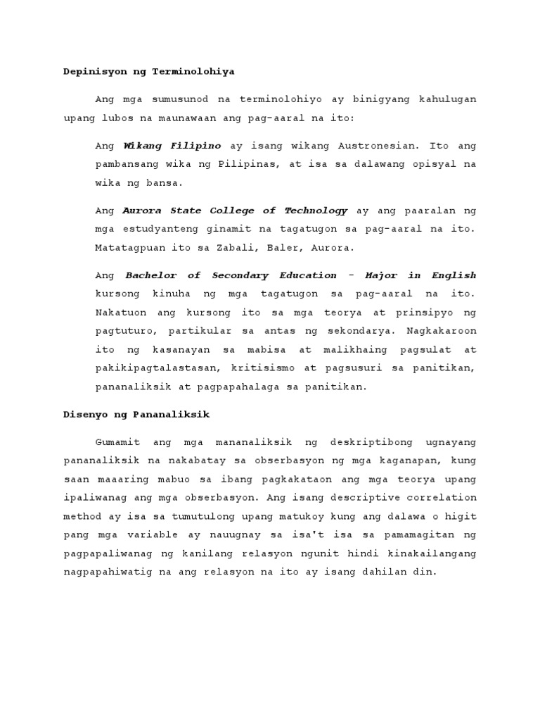 Depinisyon NG Terminolohiya | PDF