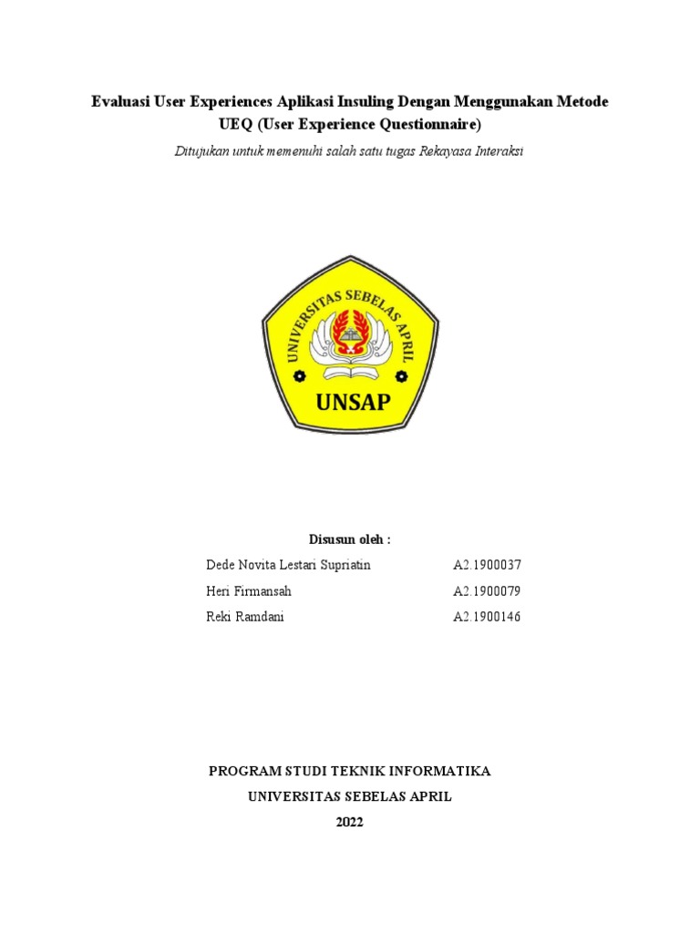 Evaluasi User Experiences Aplikasi Insuling Dengan Menggunakan Metode ...