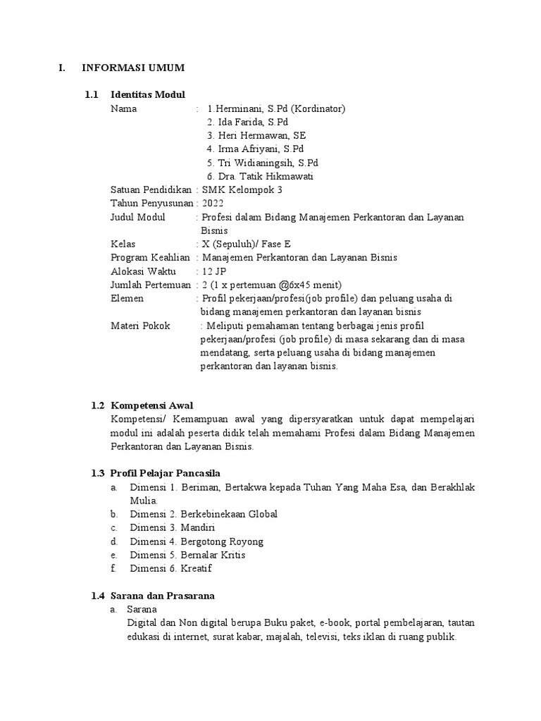 Modul Ajar Elemen 3 | PDF