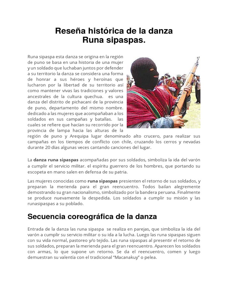 Danza Runa Sipaspa | PDF | Bailes