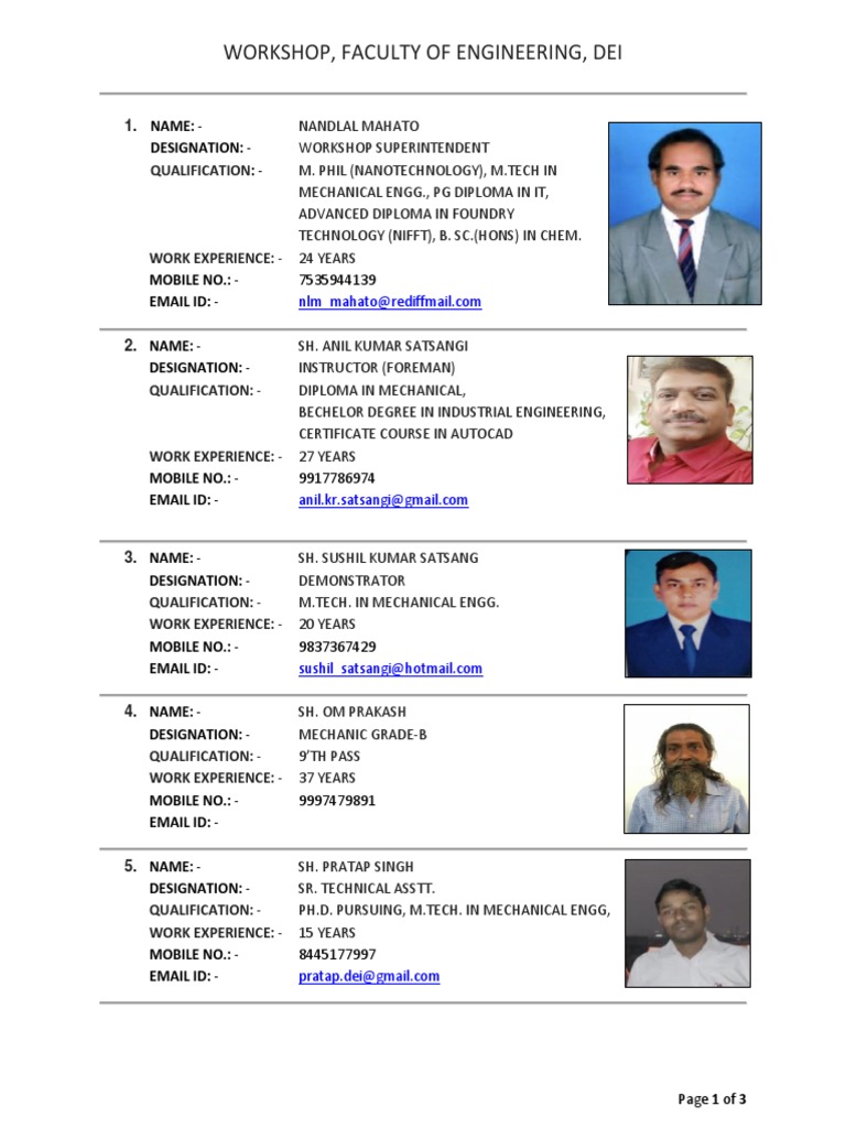 WORKSHOP Engg. Dei | Download Free PDF | Educational Stages | Career ...