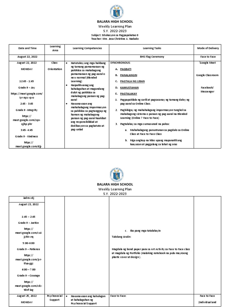 WLP EsP9 Week1 | PDF WLP EsP9 Week1 | PDF