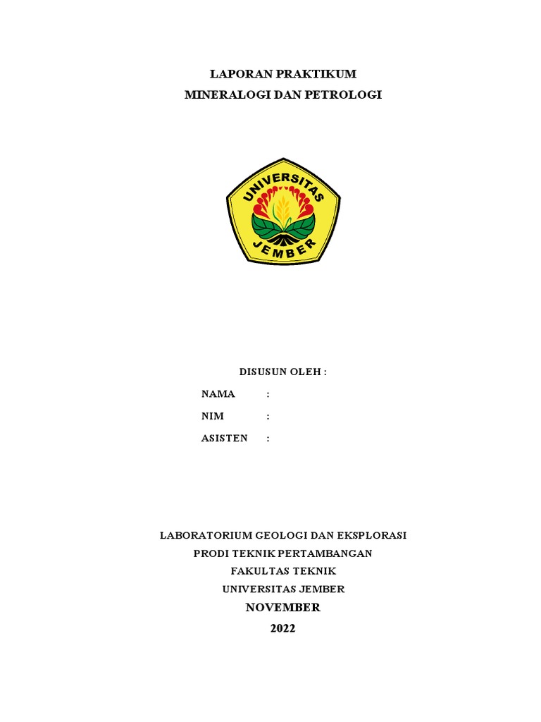 Format Laporan Praktikum Mineralogi Dan Petrologi | PDF