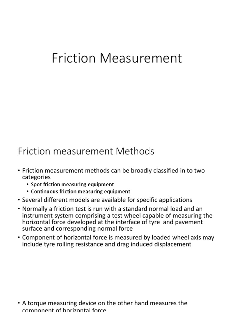 Friction Measurement | PDF