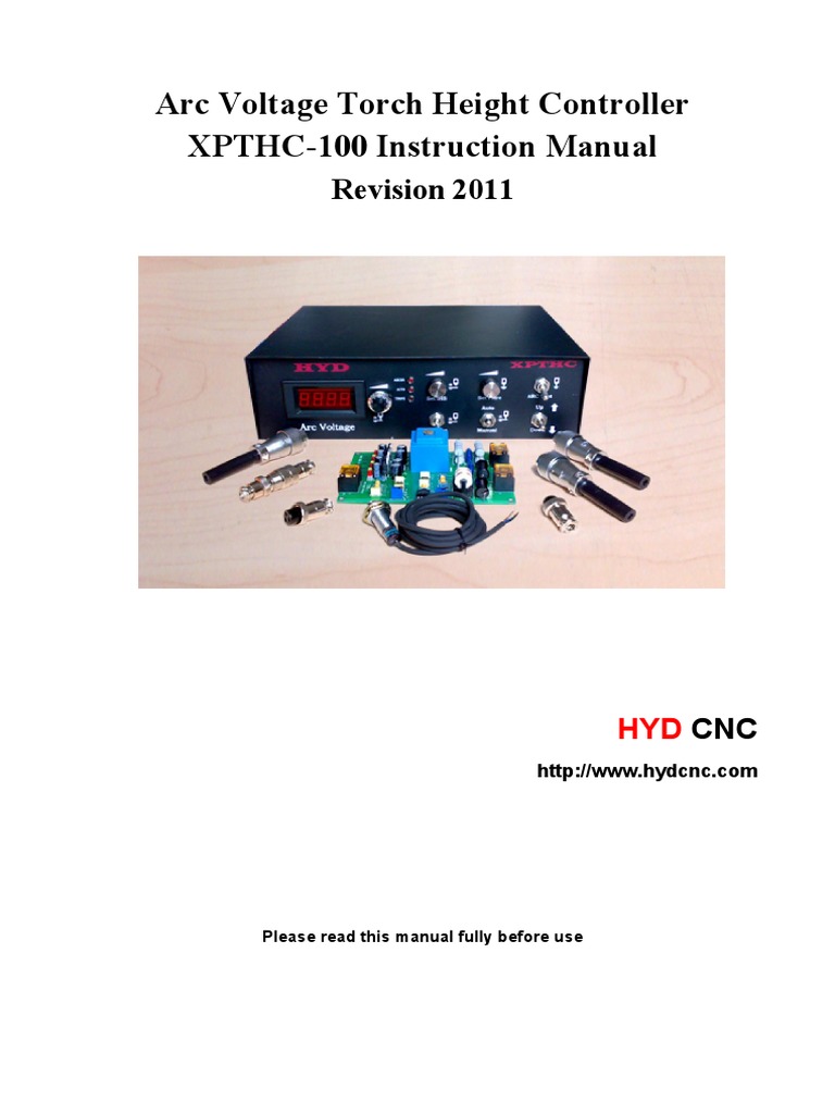 Arc Voltage Torch Height Controller XPTHC-100 Instruction Manual | PDF ...