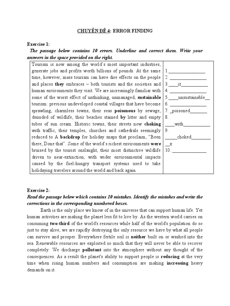 Error Correction Exercises for ESL Students | PDF | Vladimir Putin ...