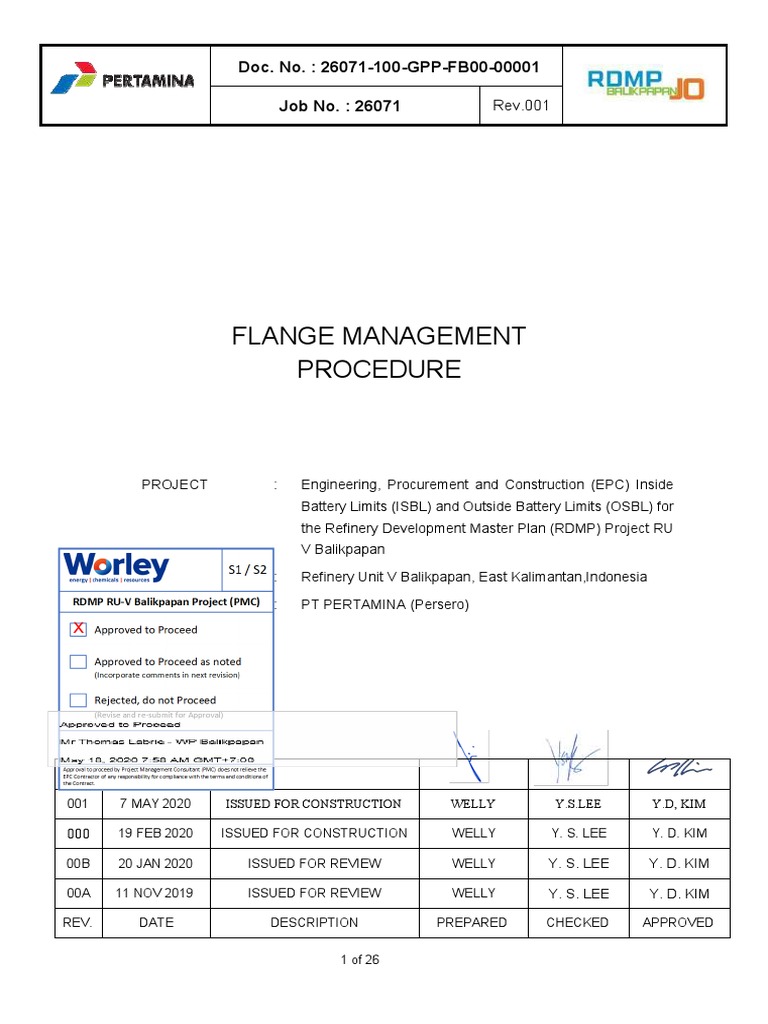 Flange Management Procedure: Doc. No.: 26071-100-GPP-FB00-00001 Job No ...