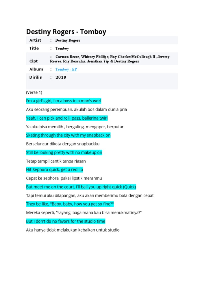 Destiny Rogers Tomboy | PDF