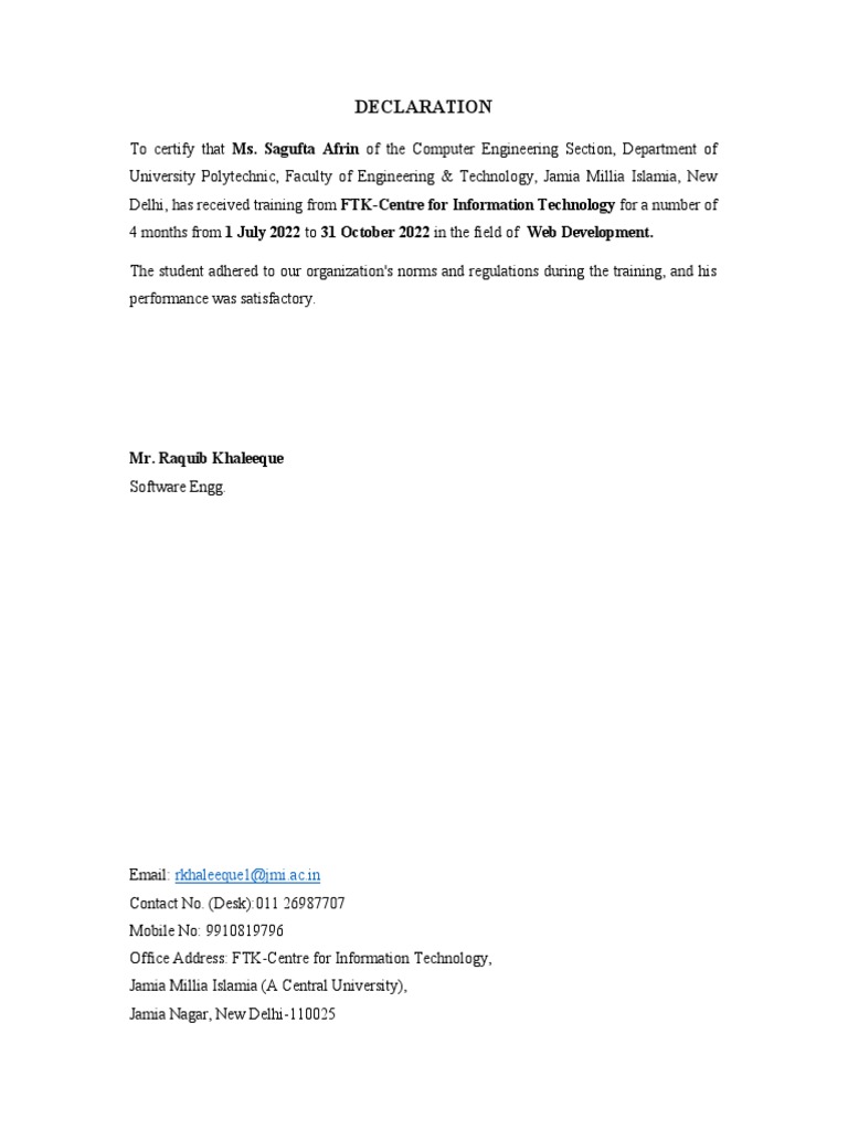 Declaration Form | PDF