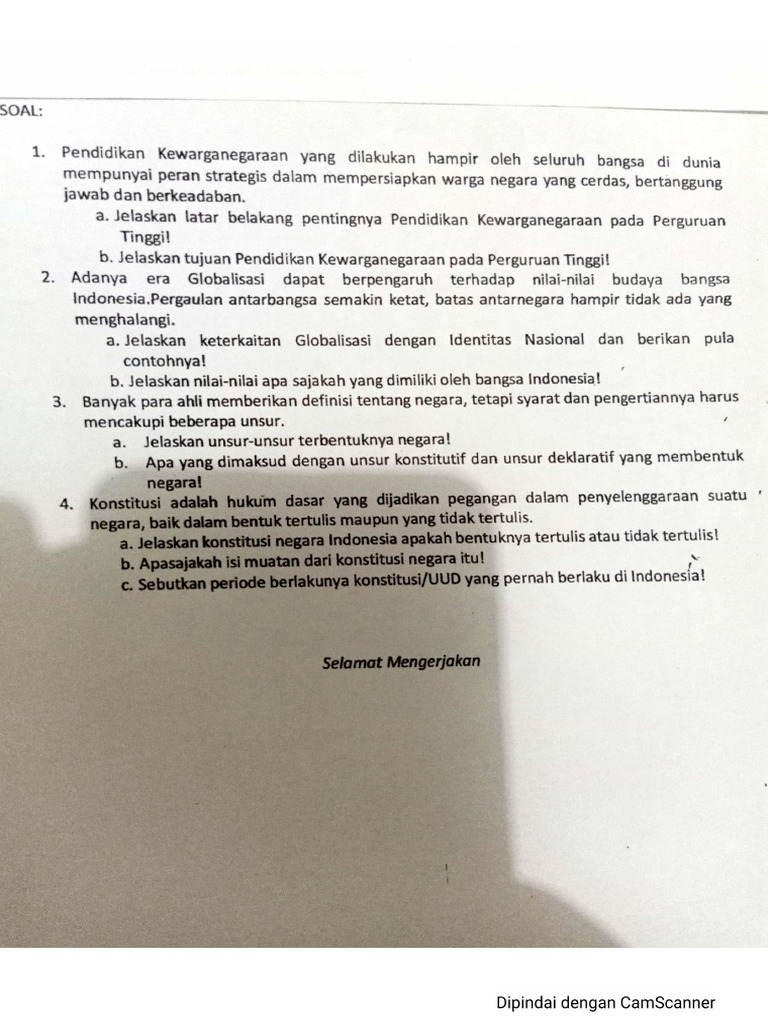 Soal UTS-Kwn | PDF