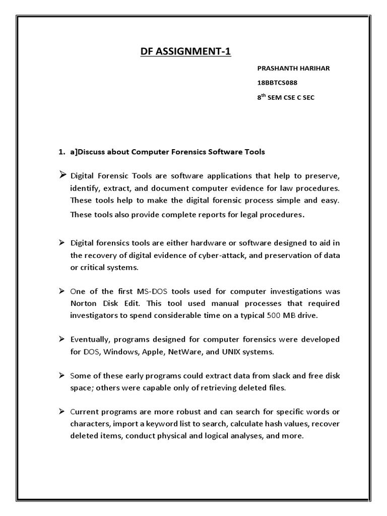 DF Assignment-18bbtcs088 1 | PDF | Command Line Interface | Computer Forensics