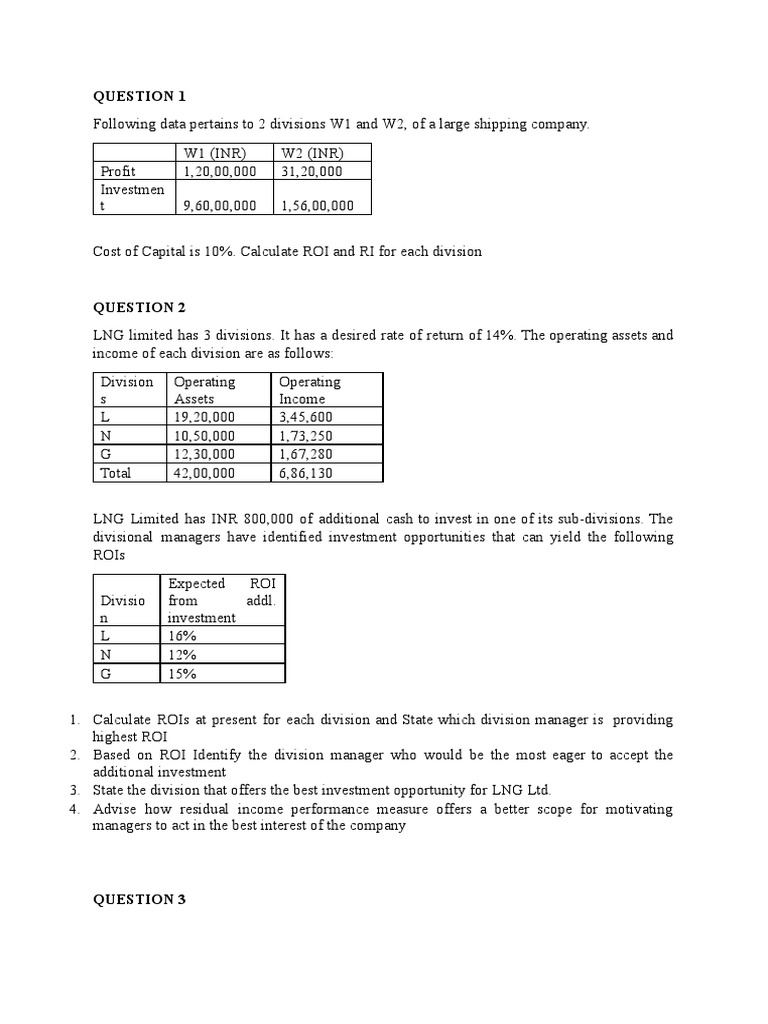 BBA F&A Performance Measurement Questions | PDF