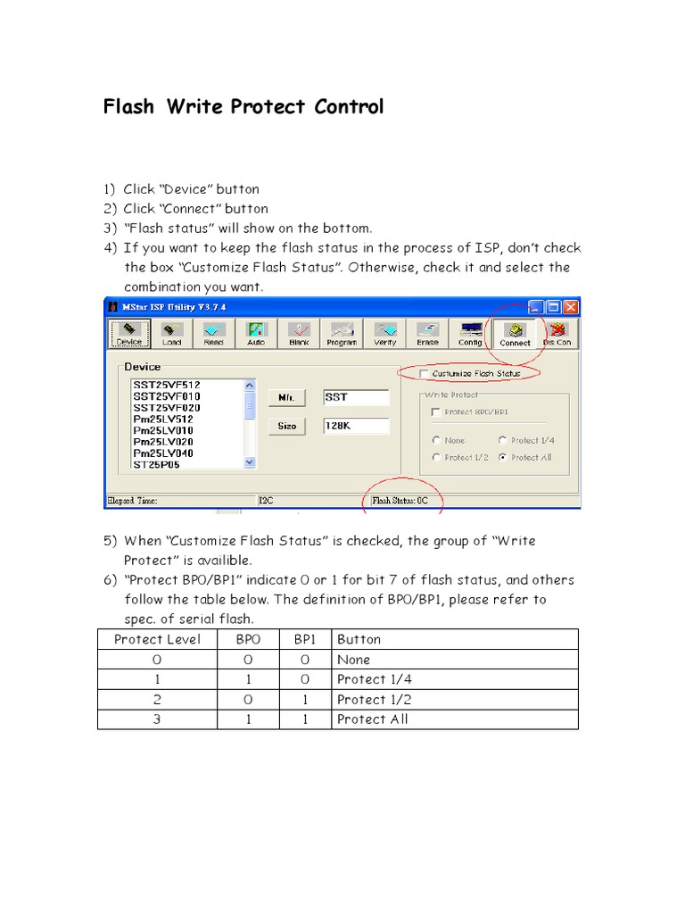 Flash Write Protect Control | PDF