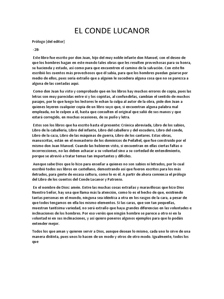 El Conde Lucanor | PDF