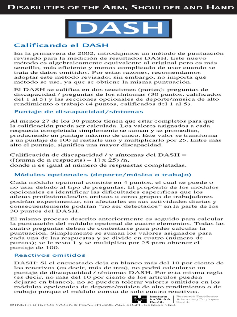 Scoring DASH Spanish Mexico 2018 | PDF