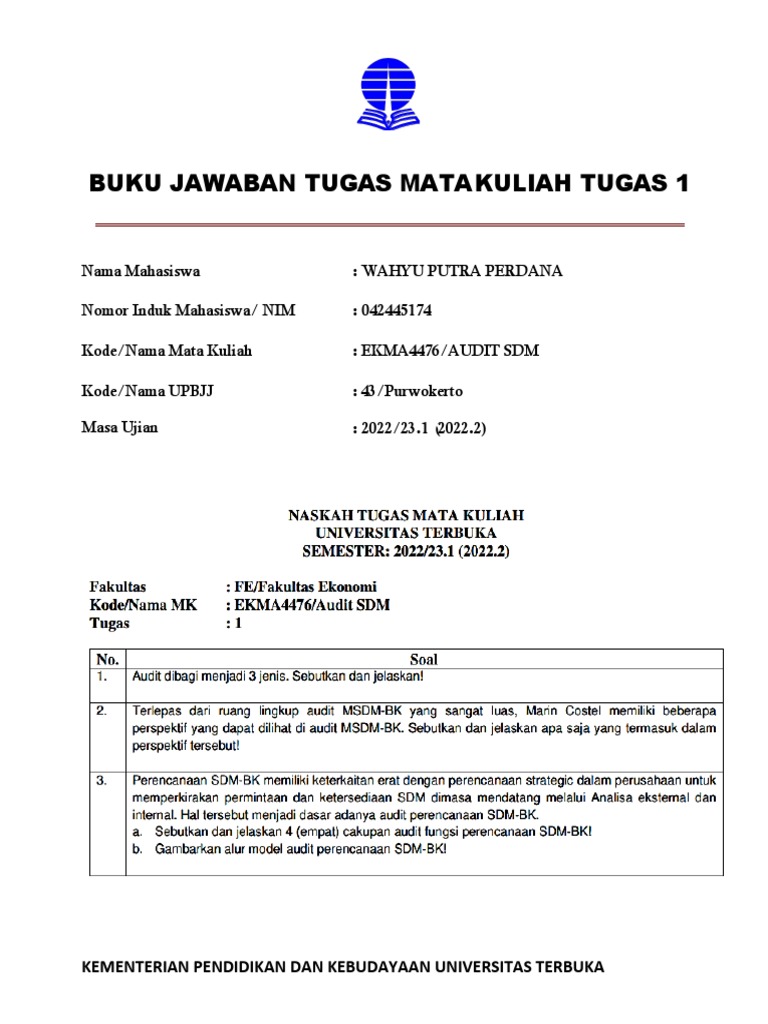 TMK 1 Audit SDM | PDF