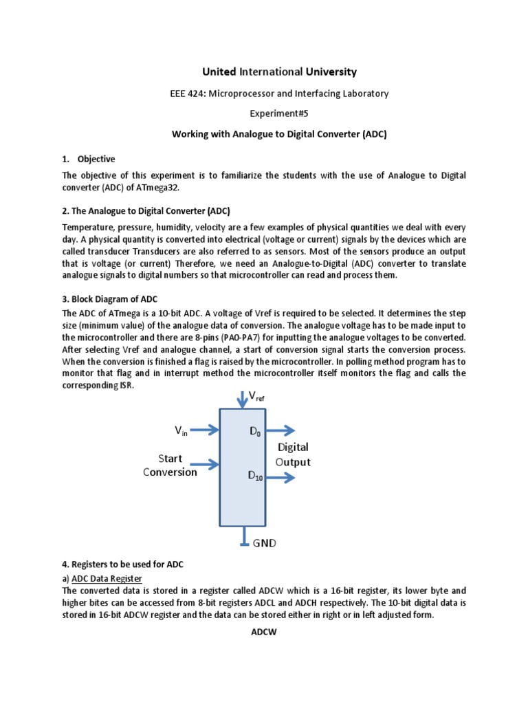 United International University: EEE 424: Microprocessor and Interfacing Laboratory Experiment#5 ...