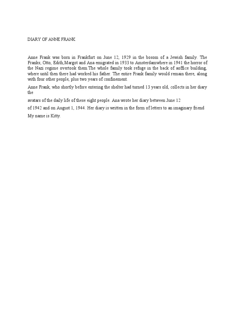 Diary of Anne Frank | PDF