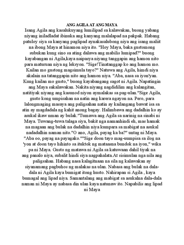 Ang Agila at Ang Maya 1 | PDF