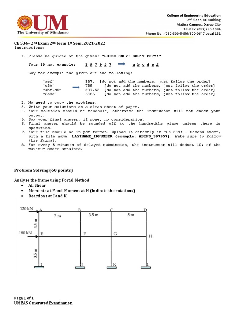 CE 534 A - 2nd Exam | PDF