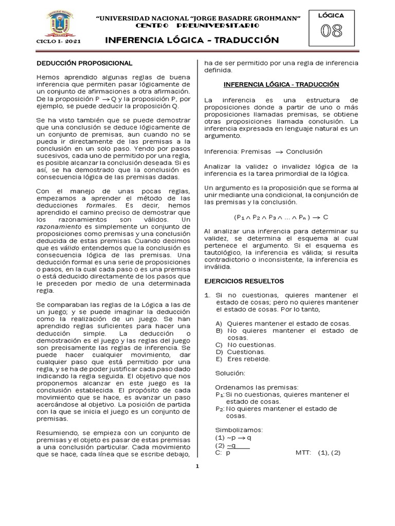 Pract. 08 - Lógica | PDF