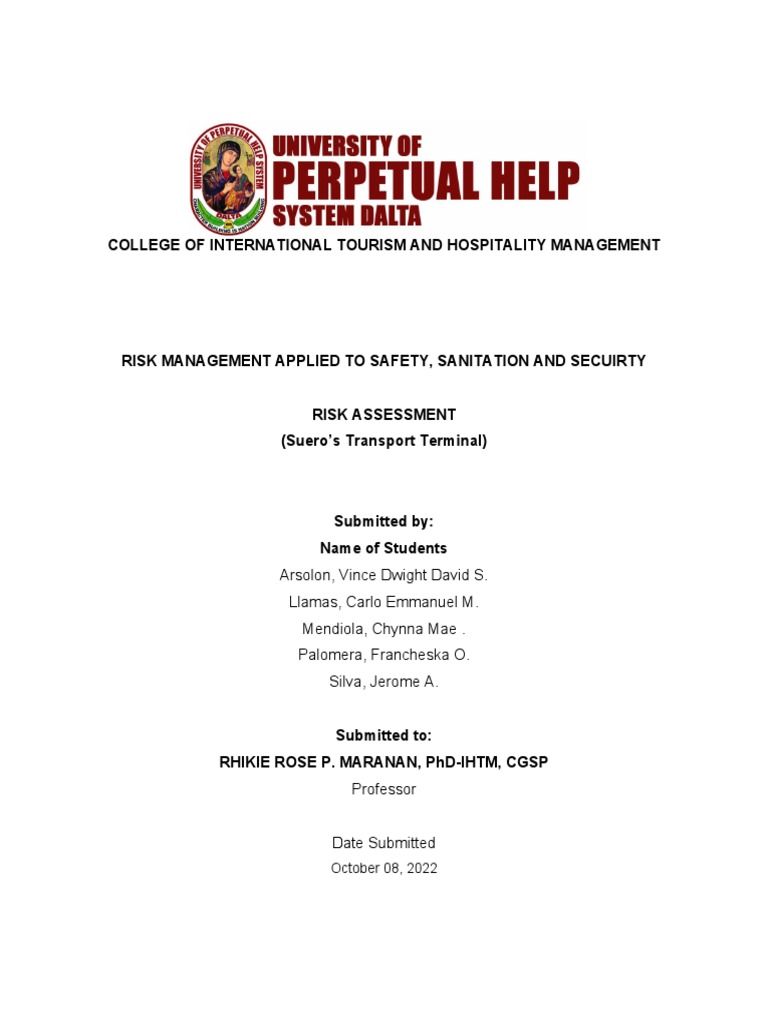 Prelim Project Risk and Hazard | PDF | Risk | Road