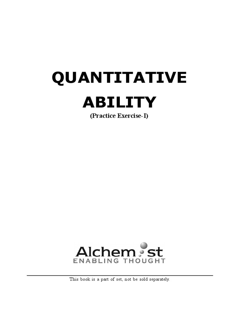 Quantitative Ability: (Practice Exercise-I) | PDF | Numbers | Mixture