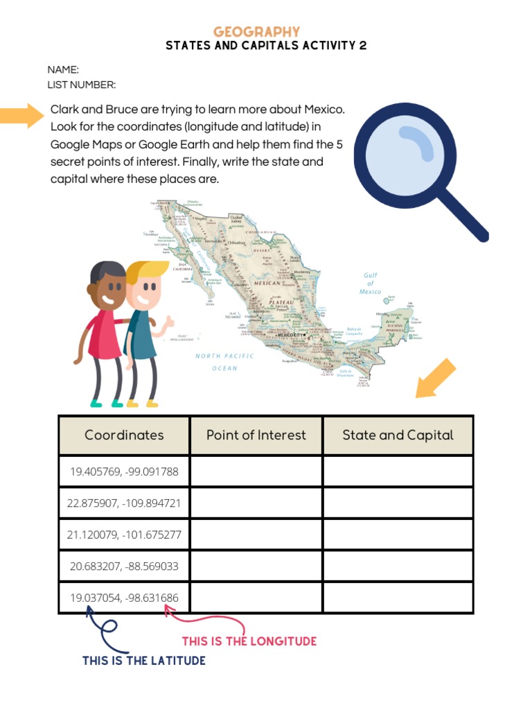 Mexico - Coordinates Activity | PDF