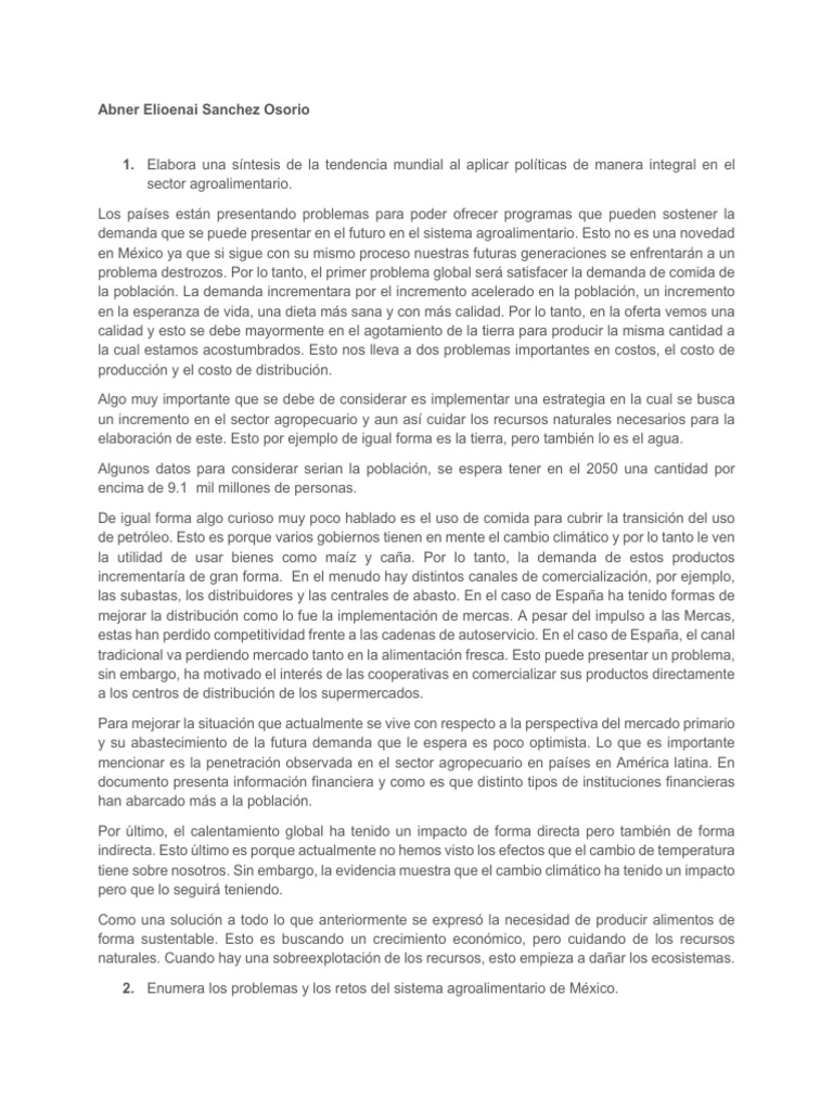 Abner Elioenai El Sector Agroalimentario | PDF | Mercado (economía ...