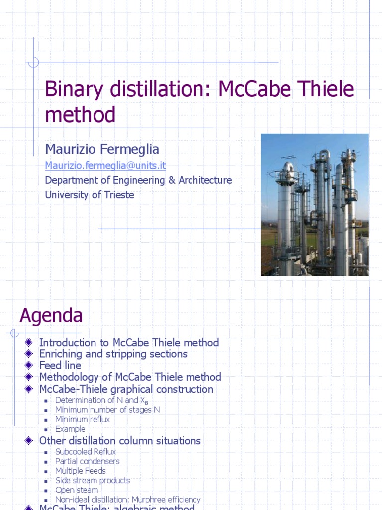 McCabe-Thiele Method for Binary Distillation | PDF | Distillation | Separation Processes