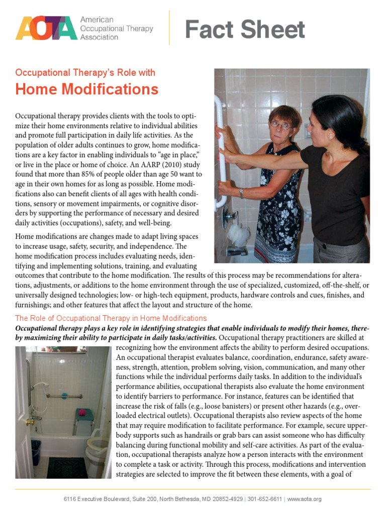 Aota 2016 Ots Role With Home Modifications | PDF