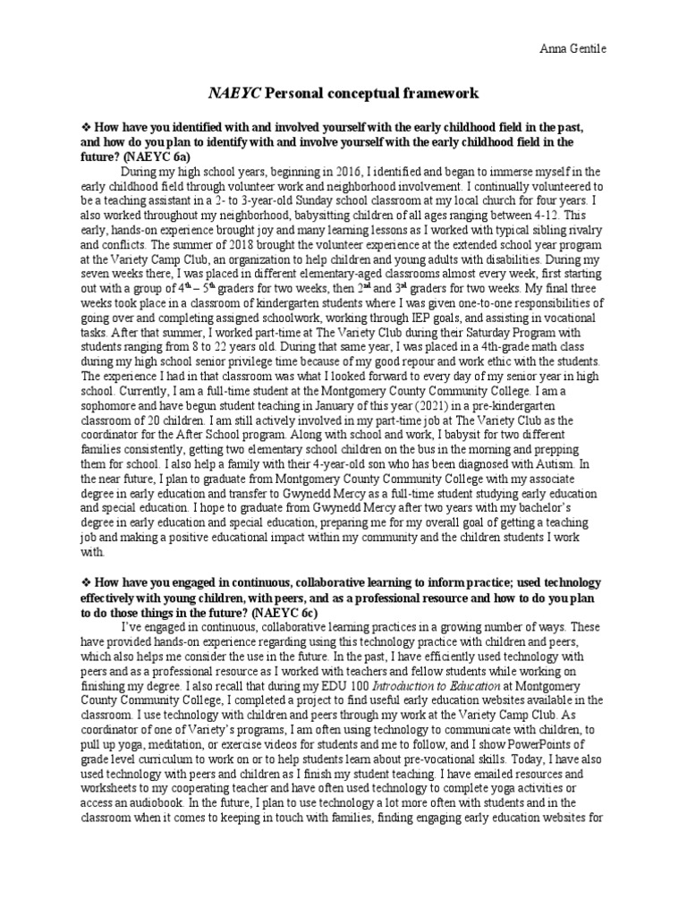 Personal Conceptual Framework Written | PDF | Educational Assessment ...