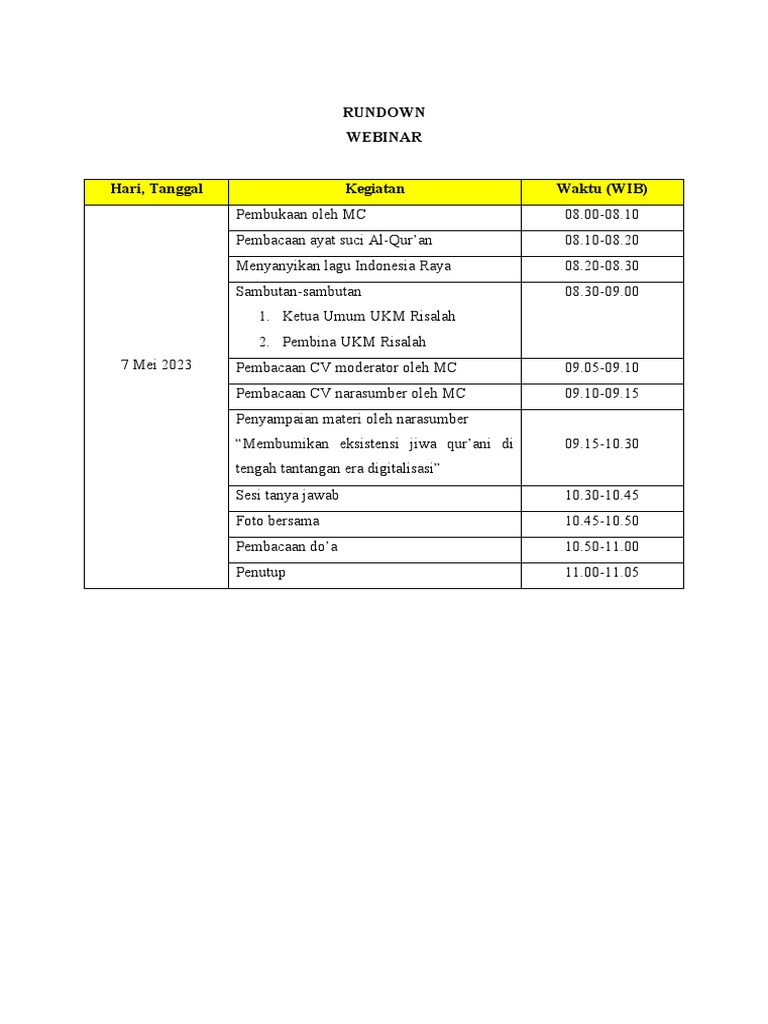 Rundown Webinar | PDF